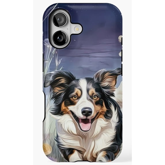 Australian Shepherd In Flowers Dog Art Phone Case for iPhone 11 12 13 ...