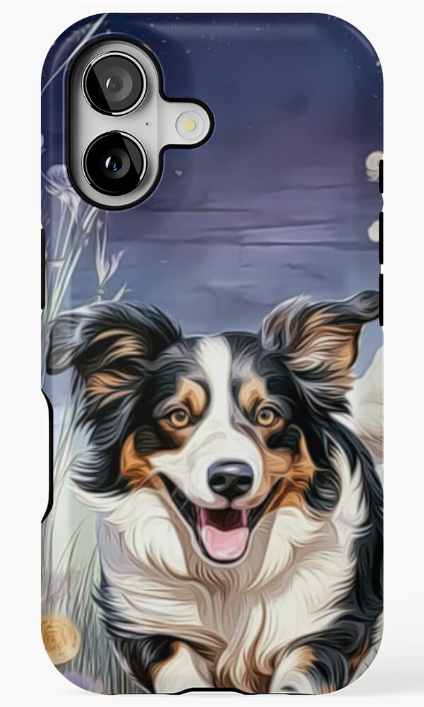 Australian Shepherd In Flowers Dog Art Phone Case for iPhone 11 12 13 ...