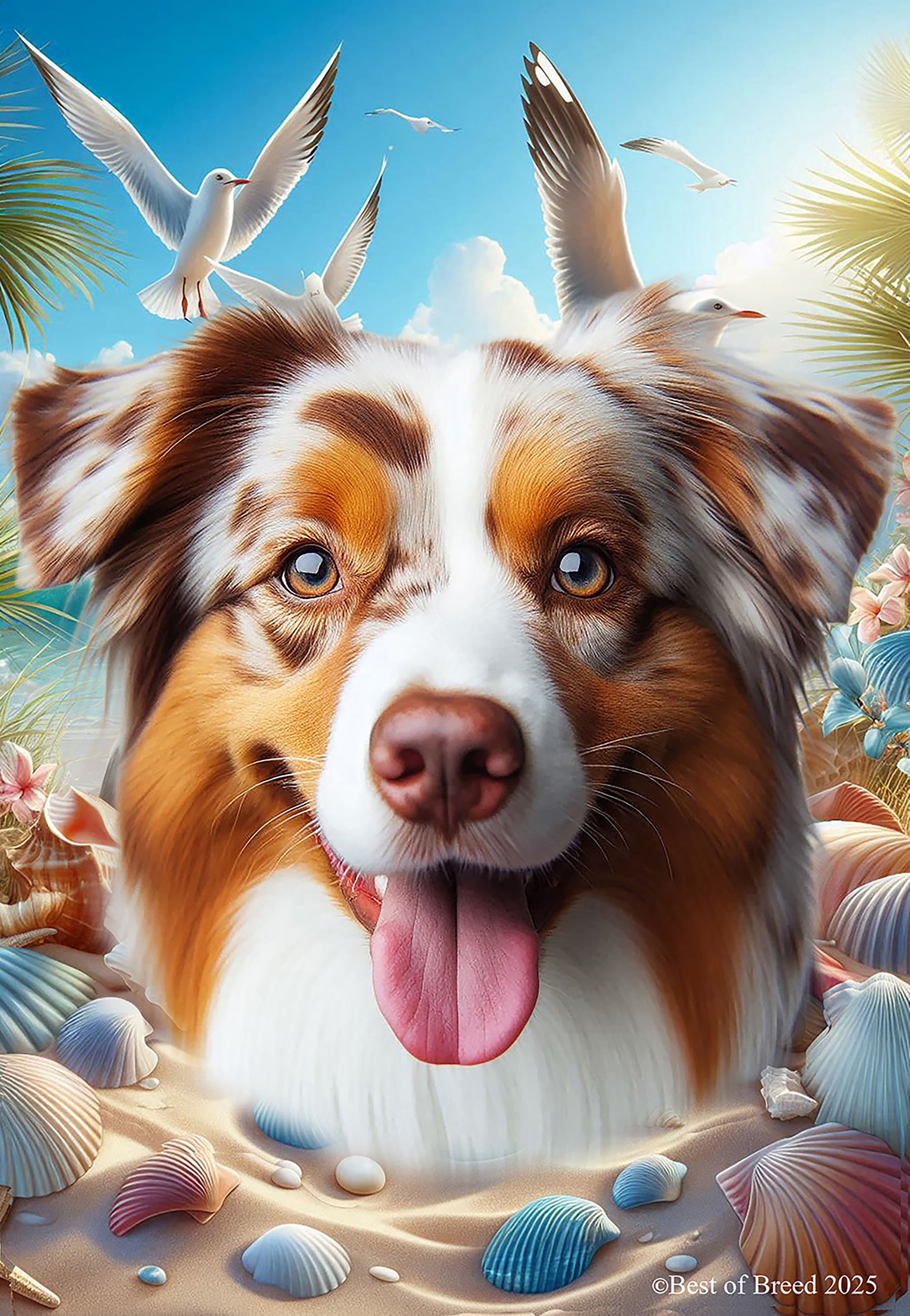 Australian Shepherd Red Merle - Best of Breed Summer Beach Outdoor ...