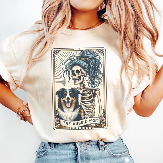 Australian Shepherd Shirt, Aussie Mom Tarot Card T-Shirt, Fall ...
