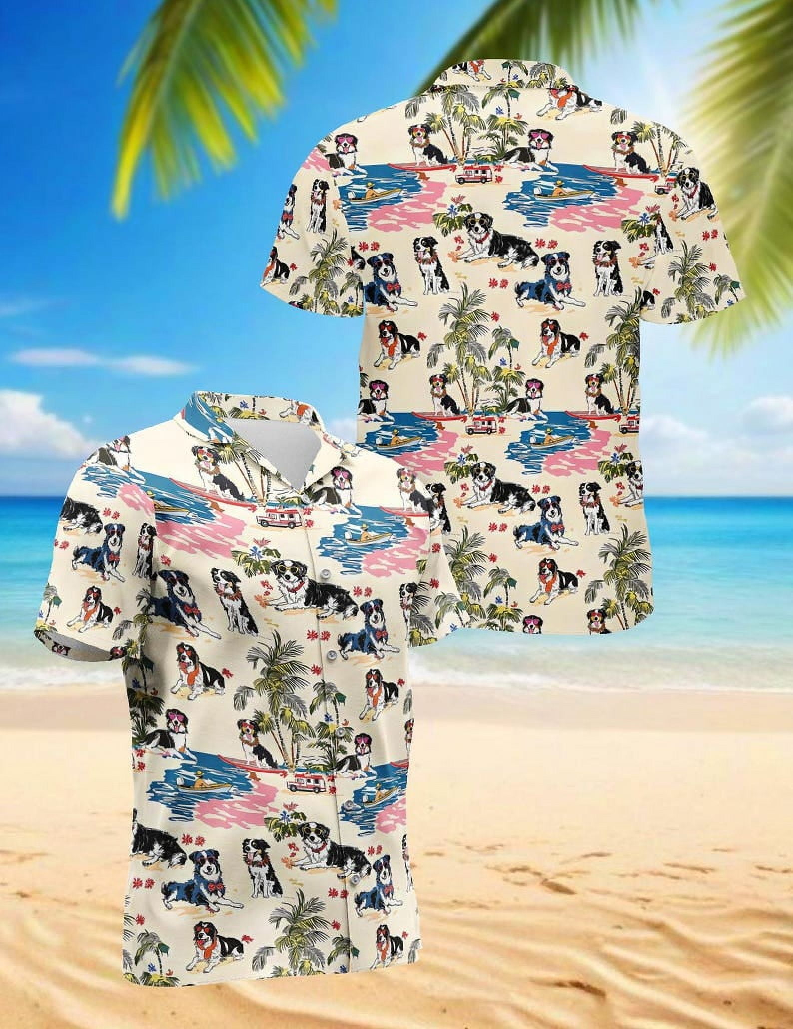 Australian Shepherd Summer Beach Hawaiian Shirt For Men, Tropical ...