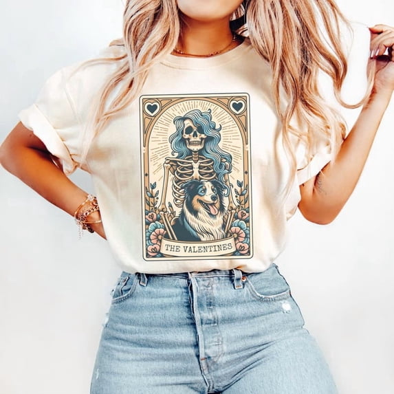 Australian Shepherd Valentine'S Day Shirt, Aussie Mom Tarot Card T ...