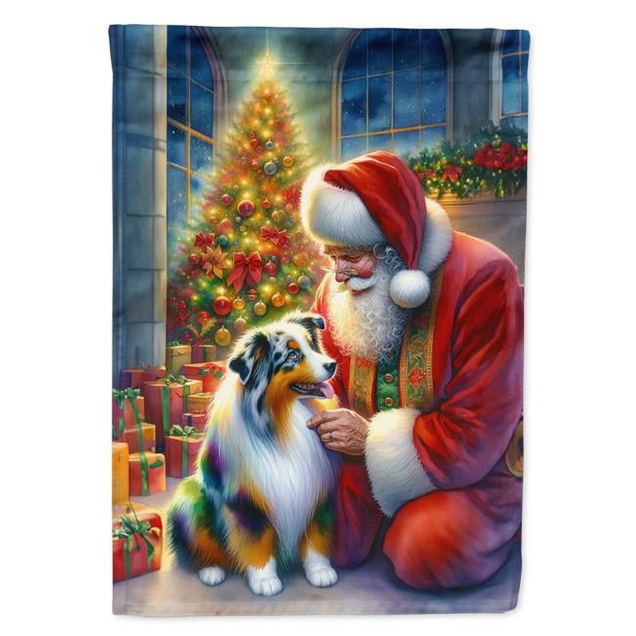 Australian Shepherd and Santa Claus House Flag - Walmart.com