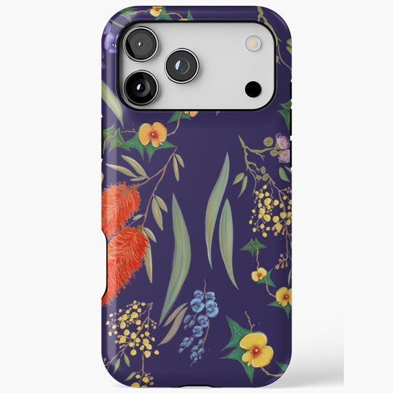 Australian Spring Wildflowers Art iPhone Case 17 to 11 Pro Max ...
