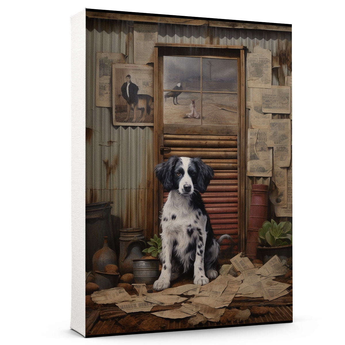 Australian Stumpy Tail Cattle Canvas Wall Art for Bathroom, Funny Dog ...