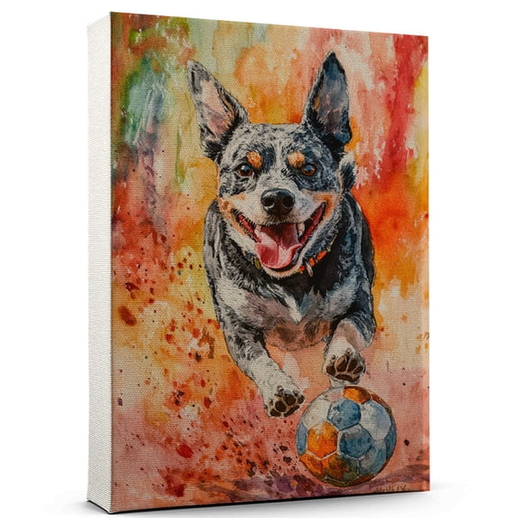 Australian Stumpy Tail Cattle Dog Canvas Soccer Stretched Canvas Size ...