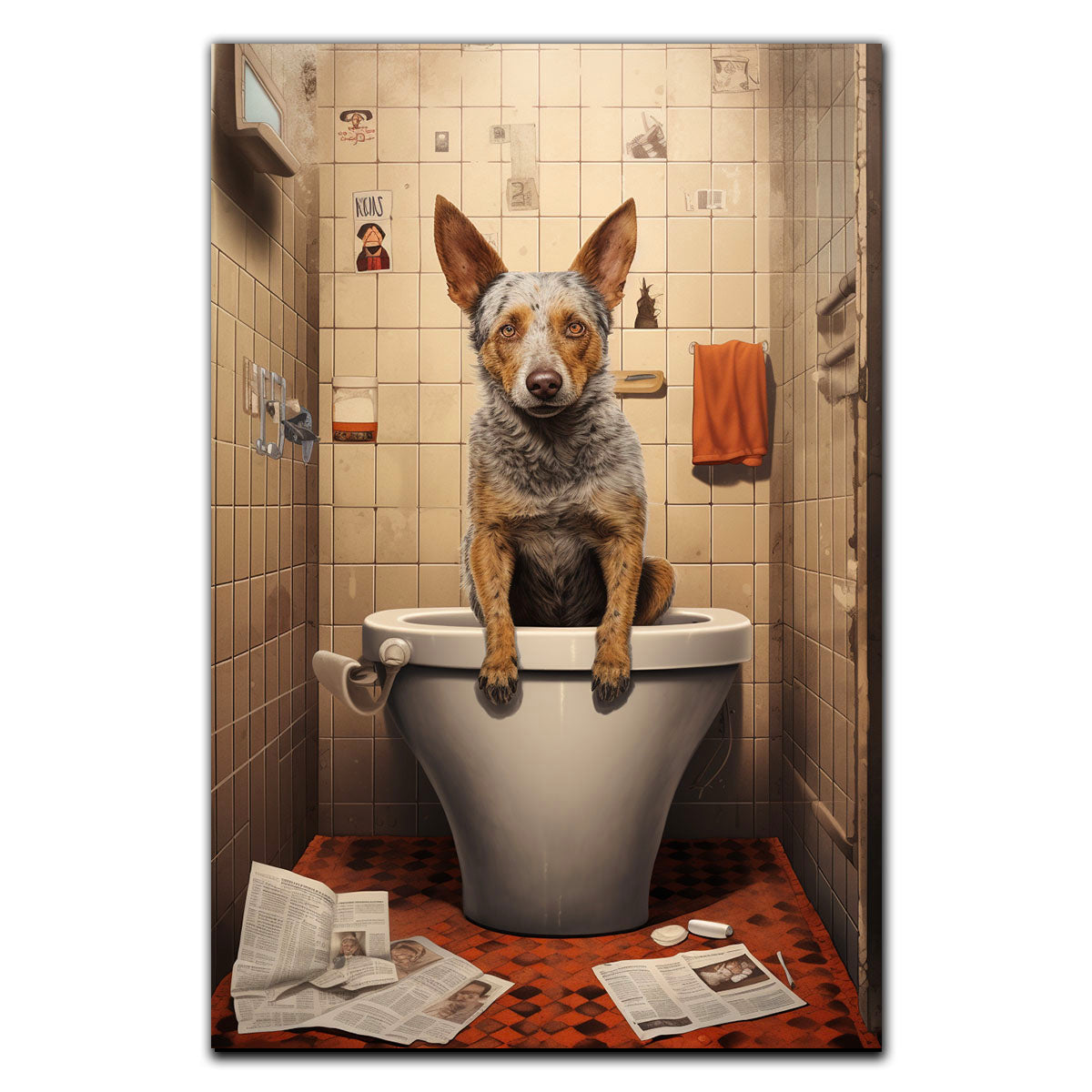Australian Stumpy Tail Cattle Dog Canvas Wall Art for Bedroom Living ...