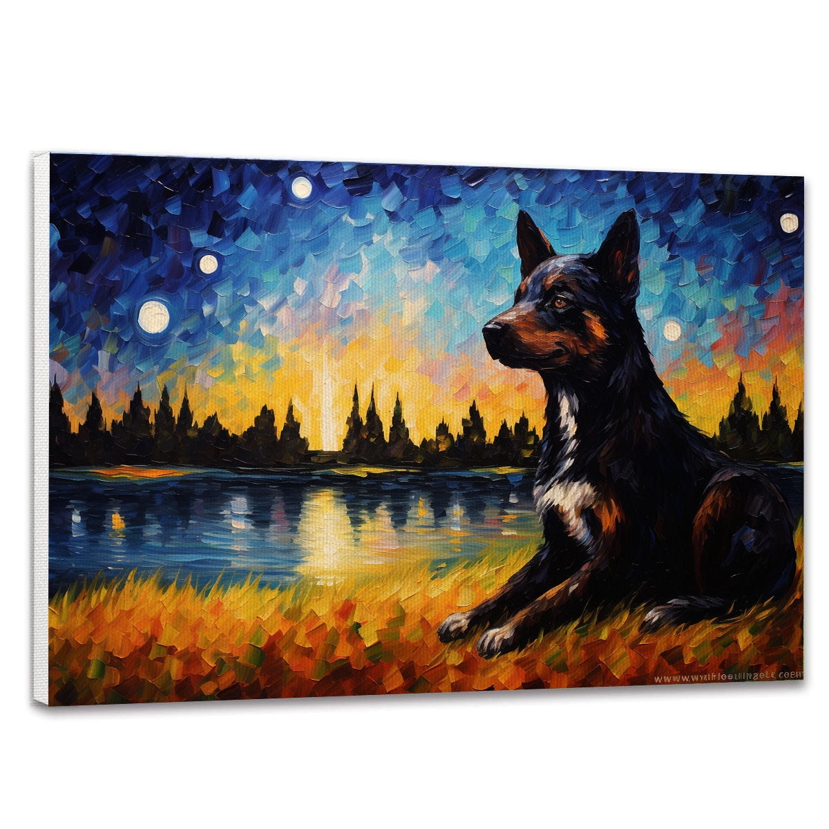 Australian Stumpy Tail Cattle Pet 11X17 Unframed Starry Night Van Gogh ...
