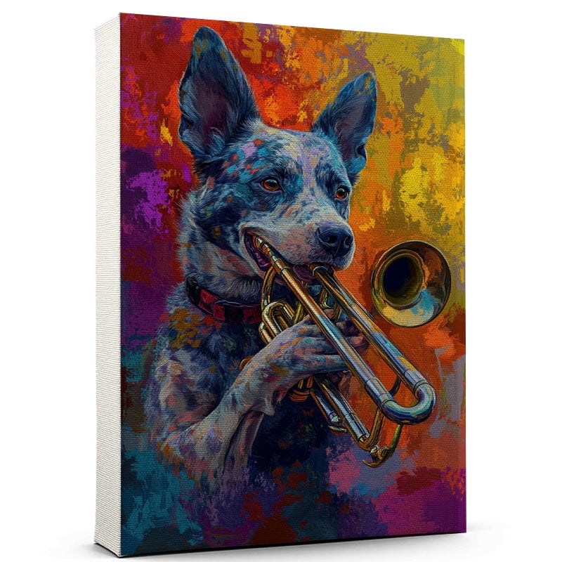 Australian Stumpy Tail Cattle Vintage Dog Trumpet Canvas – Artistic ...