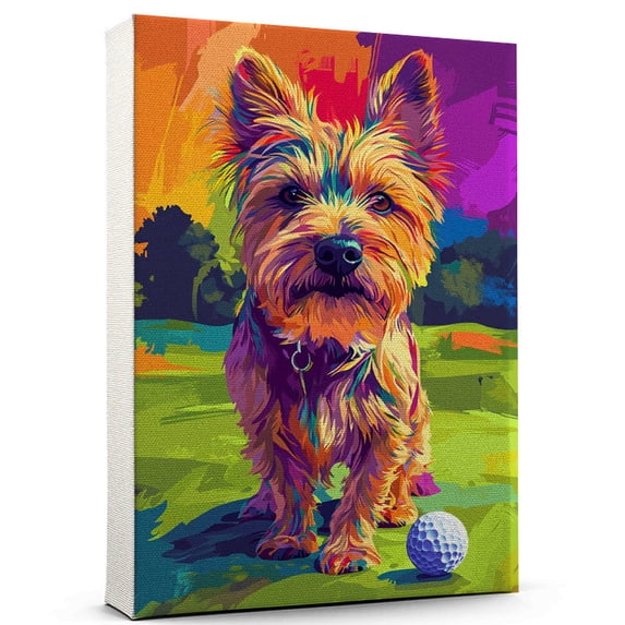 Australian Terrier Dog Golf Art Stretched Canvas Size 8x12 – Australian ...