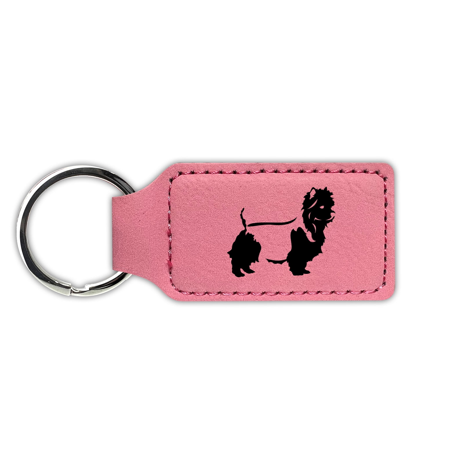 Australian Terrier Keychain Leatherette Rectangle - Laser Engraved ...