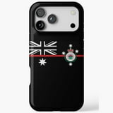 Australian Thin Red Line Flag Black White iPhone Case 17 to 11 Pro Max ...