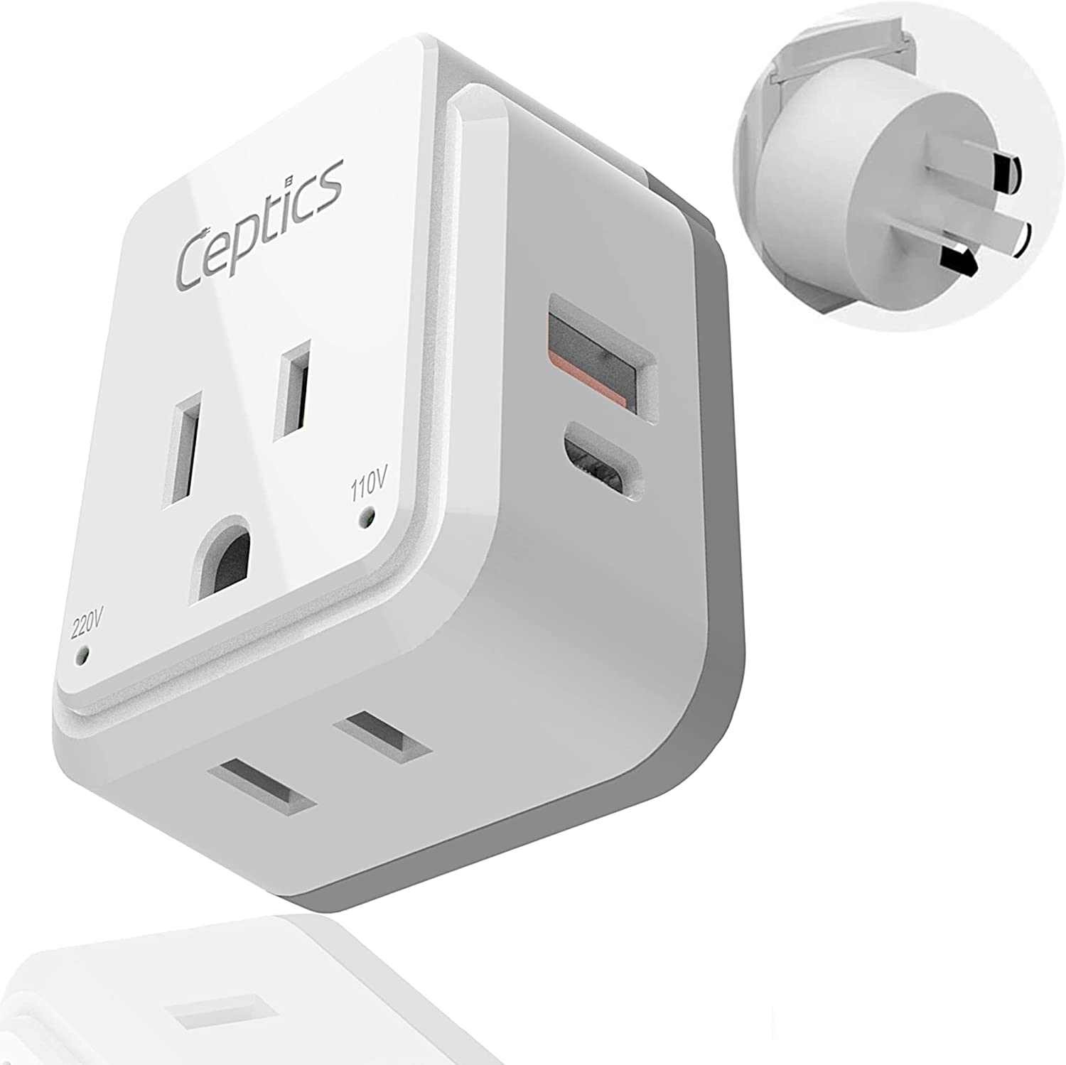 Australian Travel Adapter Set, 20W PD & QC, Type I-3.1A - 4 in 1-2 USA ...