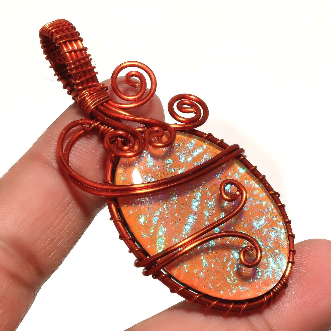 Australian Triplet Opal Wire Wrapped Handcrafted Copper Pendant 2.60 ...