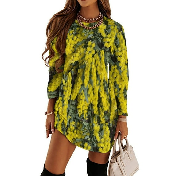 Australian Wattle Long Sleeved Dress elegant women"s sets prom dresses ...