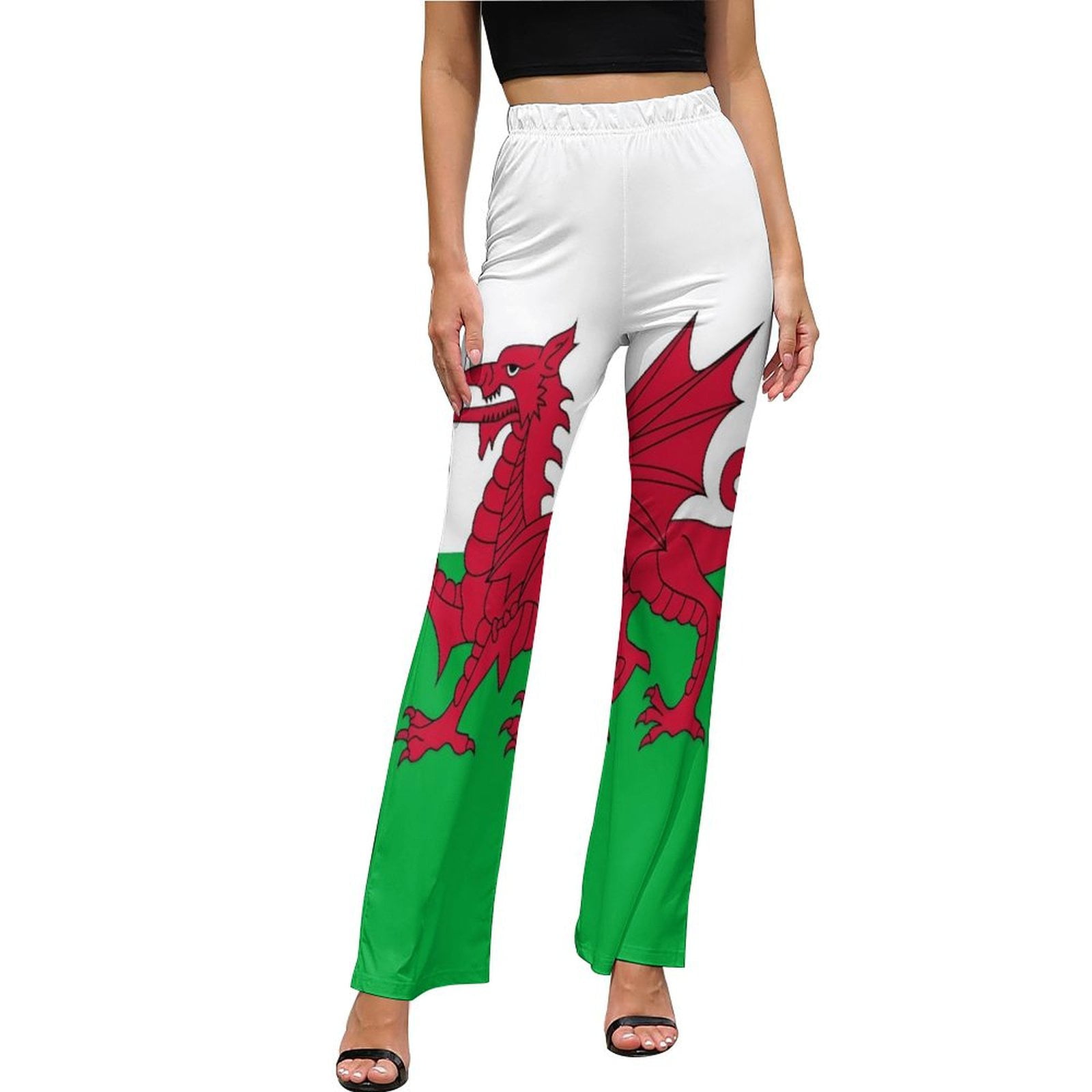 Australian Welsh Heritage Flag High Waisted Casual Flared Trousers ...