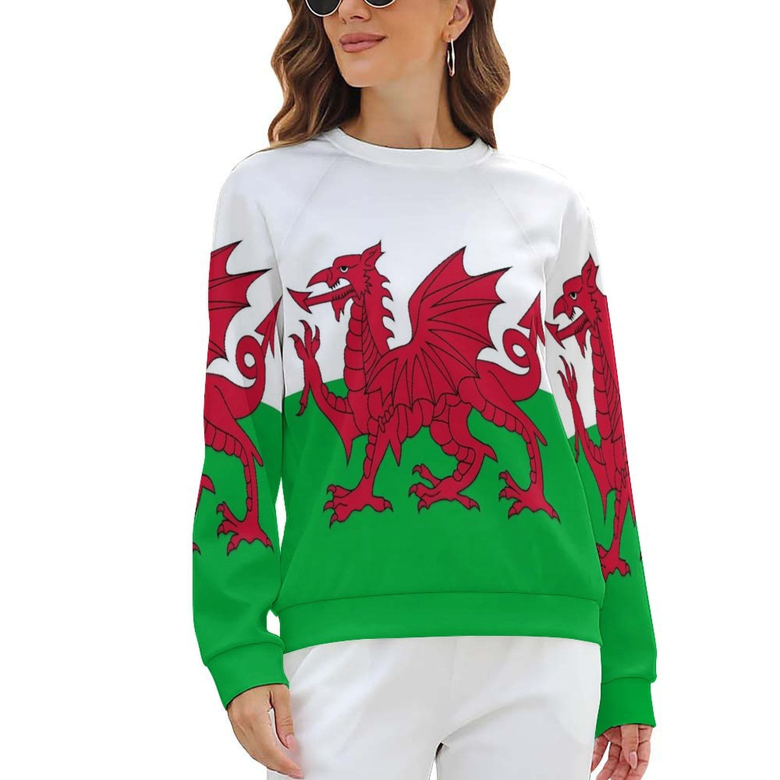 Australian Welsh Heritage Flag Ladies Tops Women Sweatshirts With Long ...