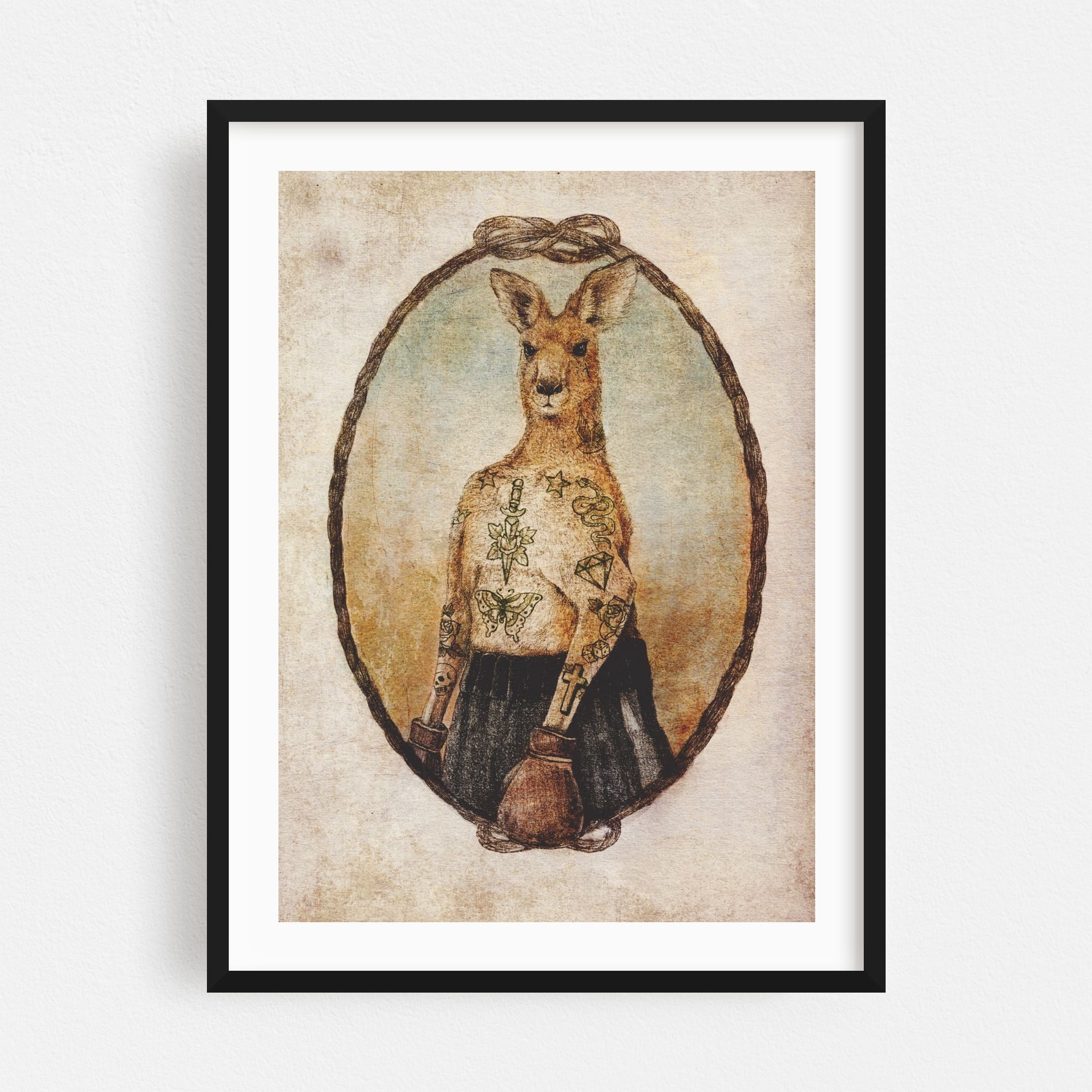 Australian boxer - Drawing Surrealism Humor Vintage Animal Pop Art ...