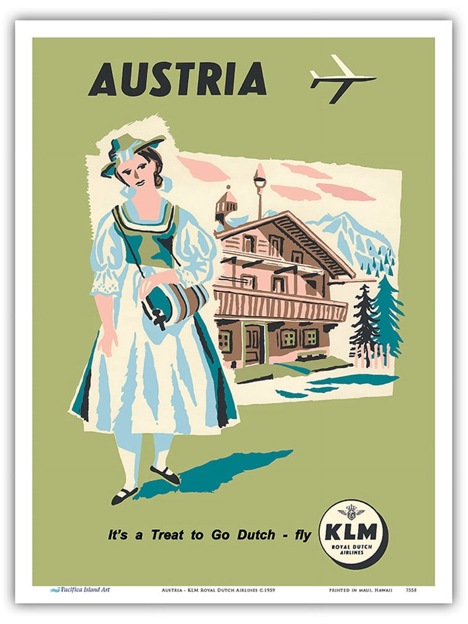 Austria - Austrian Woman in Dirndl Dress - KLM Royal Dutch Airlines ...