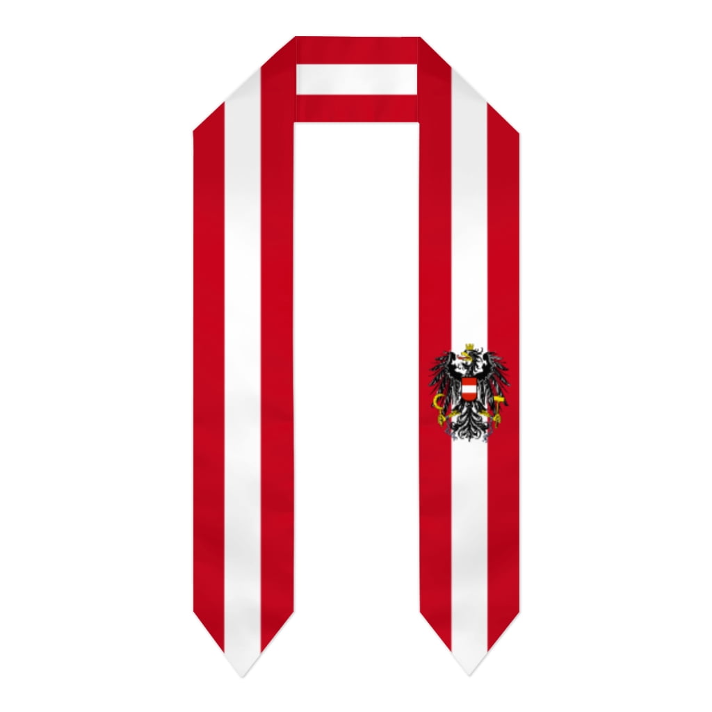 Austria Flag Thick Graduation Sash Stole Scarf Double Sided Honor Stole ...