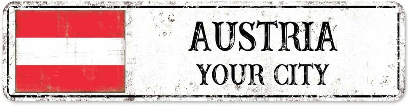 Austria Flag Tin Sign National Flags Aluminum Metal Sign 4"x16" Easy to ...