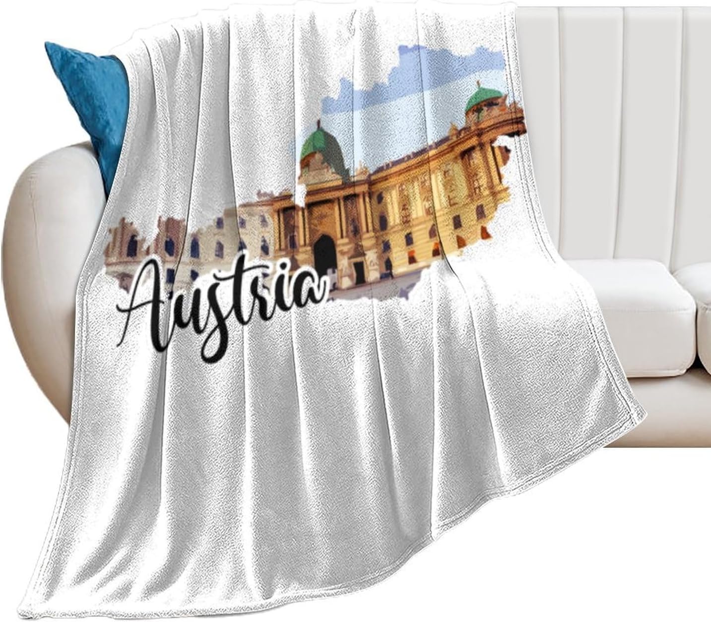 Austria Landscapes Cityscape Blanket, Austria Map Throws Plush Super ...