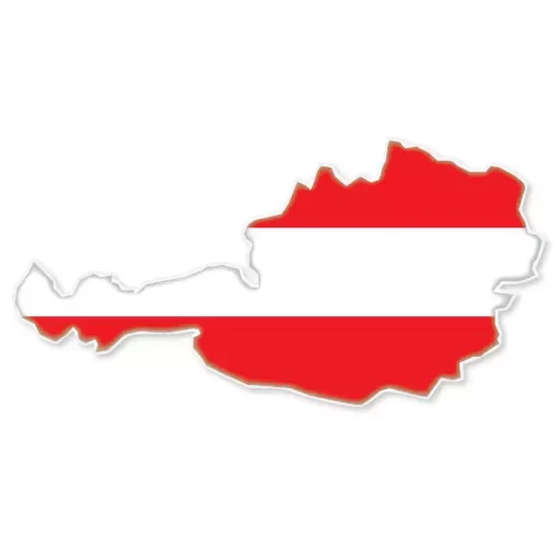 Austria Map Flag Bumper Sticker Decal Phone Decal Water Bottle Stickers ...