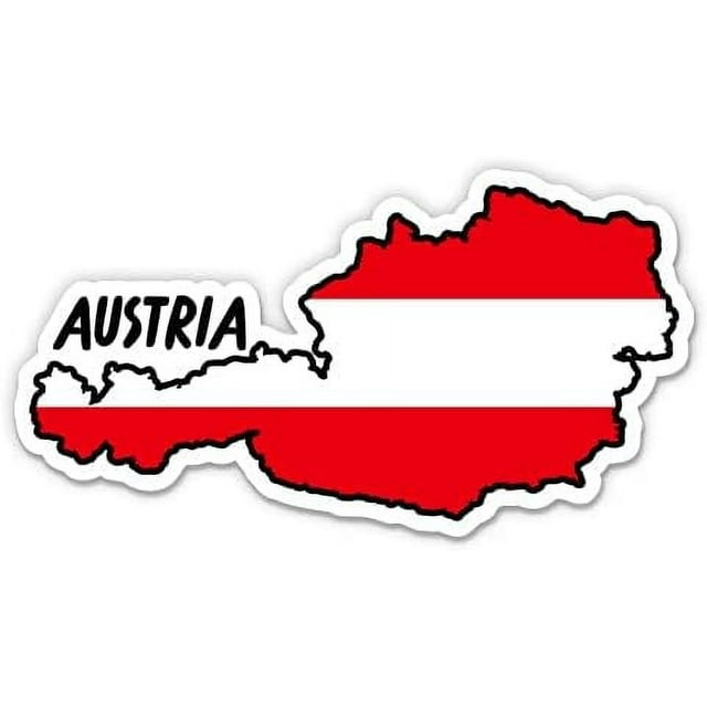 Austria Map with Flag - Vinyl Sticker - 7" - Walmart.com