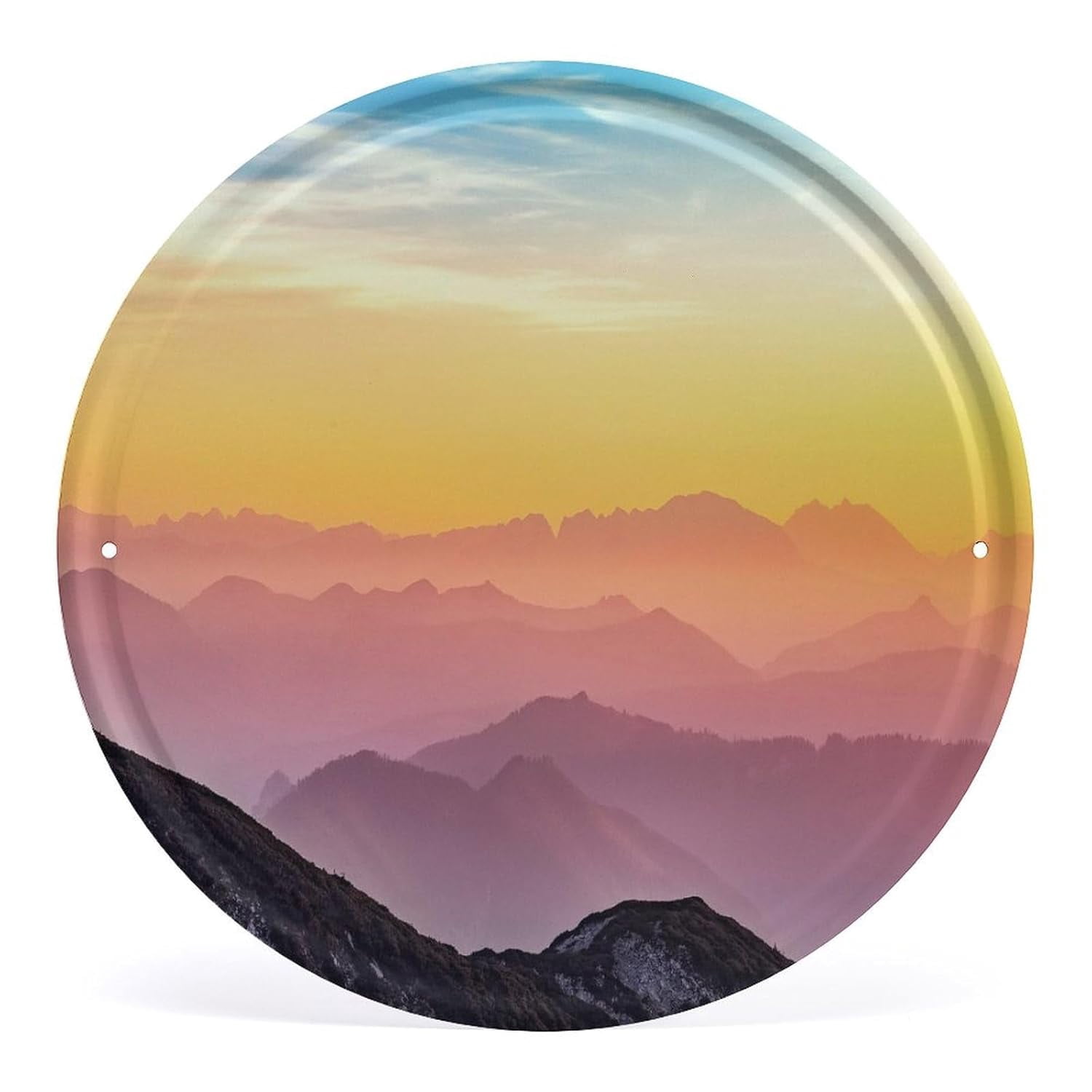 Austria Mountains Round Tin Sign Travel World Landscape Poster City ...
