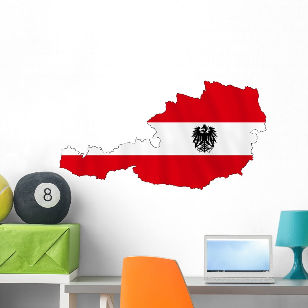 Austria Osterreich Country Map Wall Decal Sticker by Wallmonkeys Vinyl ...