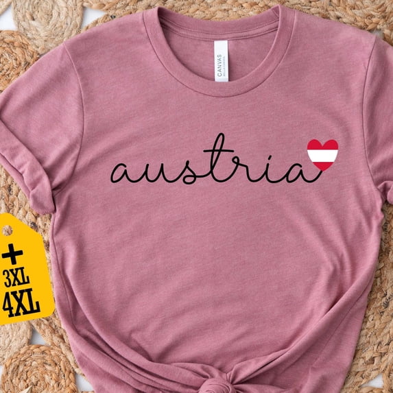 Austria Shirt with Heart Flag Design Austrian Pride Tee Minimalist ...
