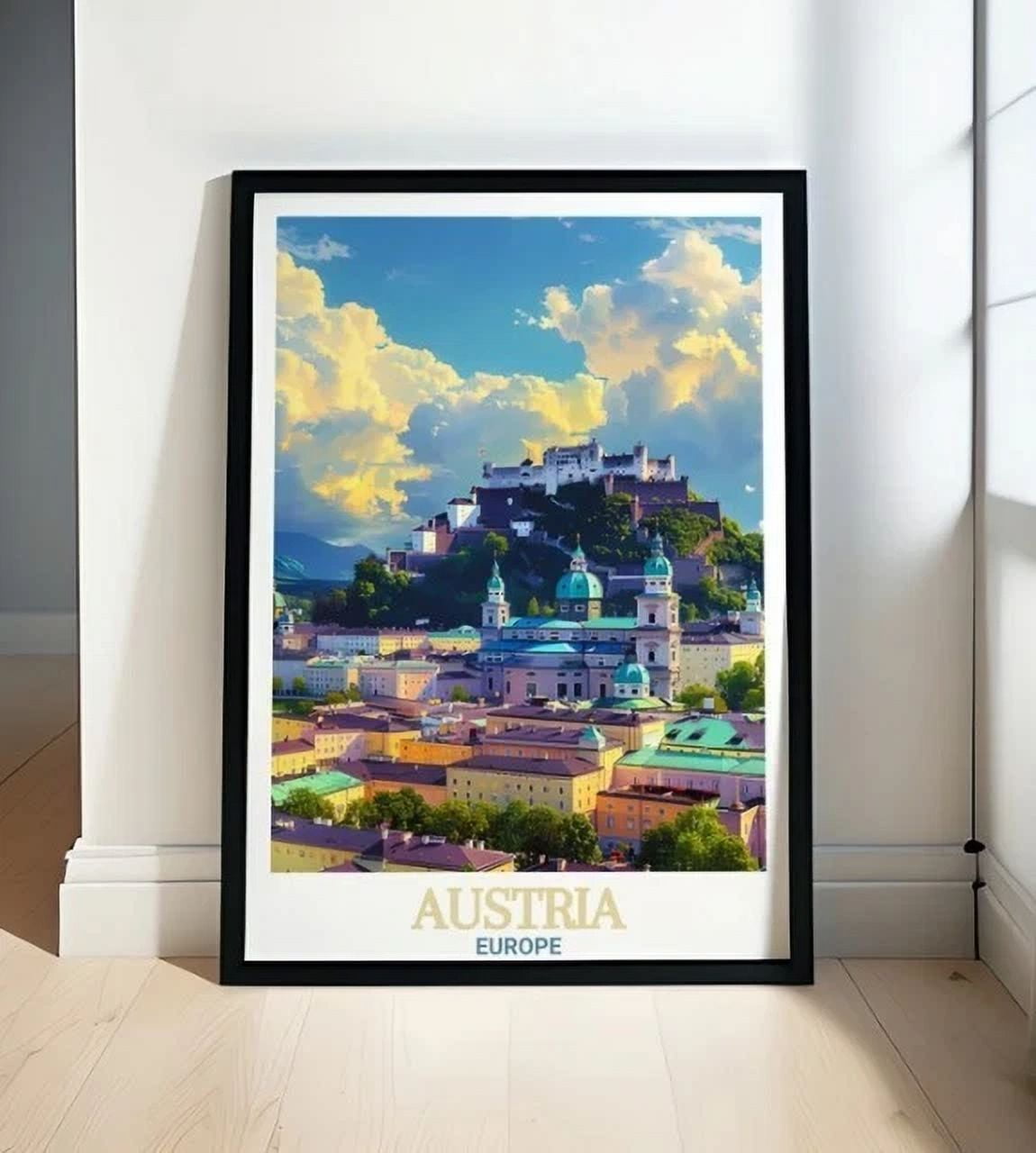 Austria Wall Art - Travel Prints Of Salzburgs Historic Center NO FRAMED ...