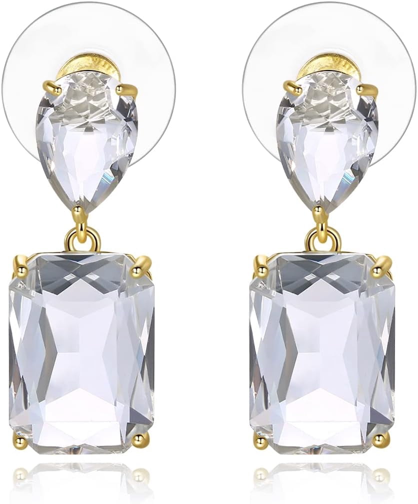 Austrian Crystal Cube Drop Dangle Plated Earrings for Women Gifts[f2318 ...