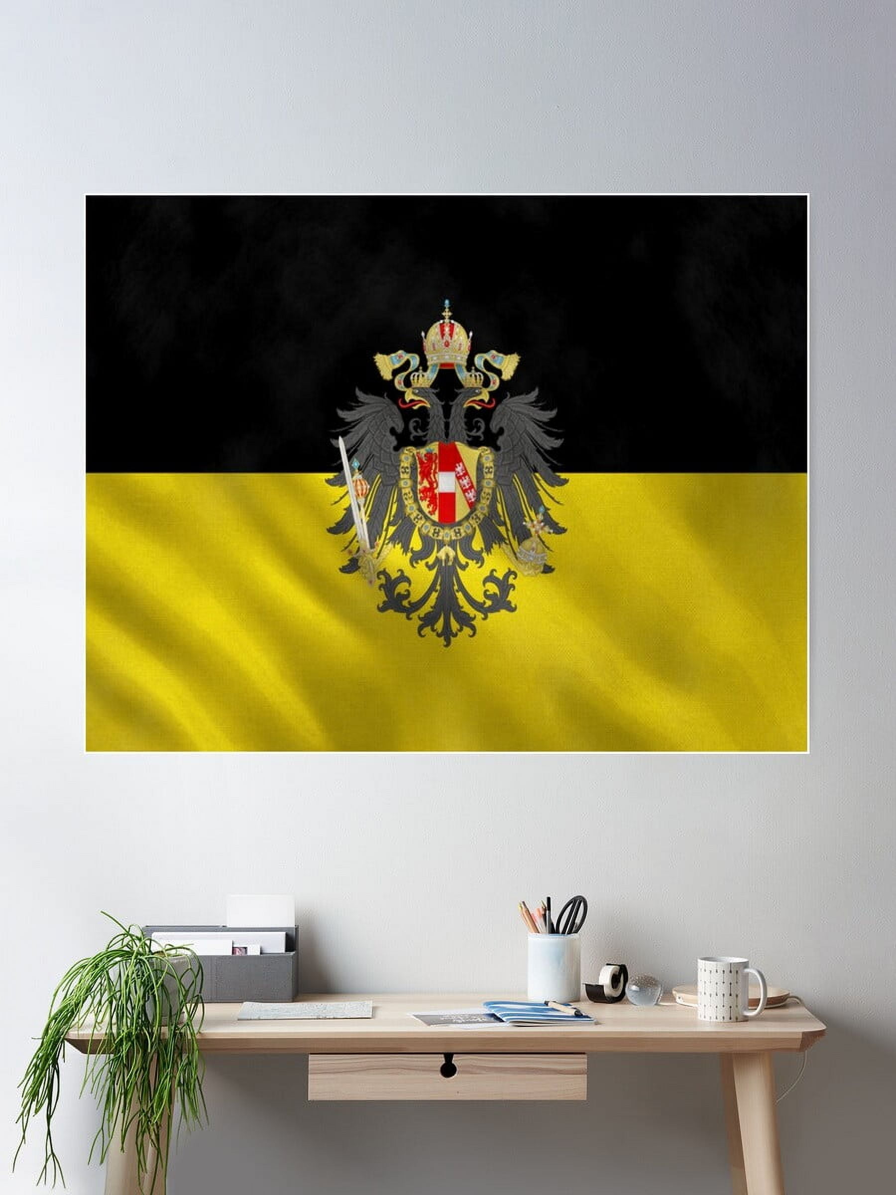 Austrian Empire Flag Poster Wall Art, Modern Wall Decor For Living Room ...