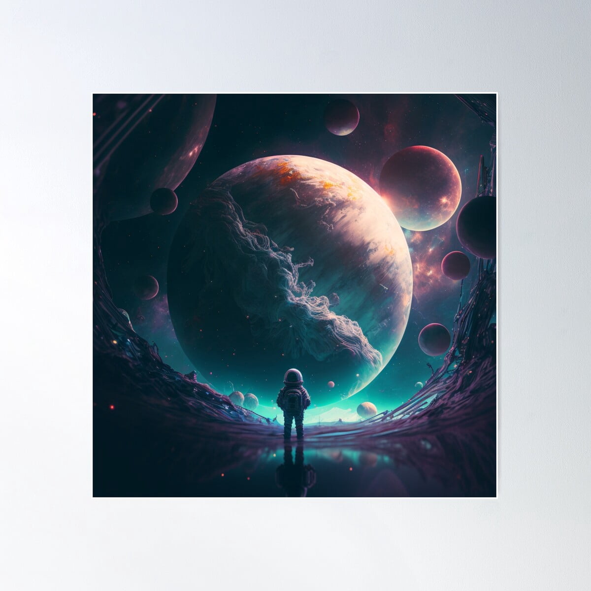 Austronaut Looking At End Of Space Poster Wall Art, Modern Wall Decor ...