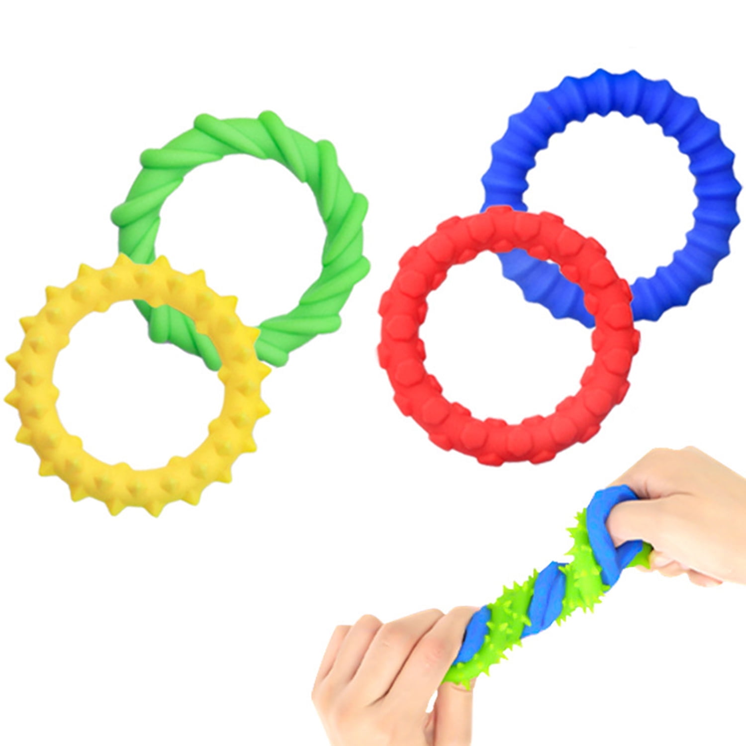 Ausugar Sensory Fidget Toys for Kids Adults - 4 Pack Stretchy Fidget ...