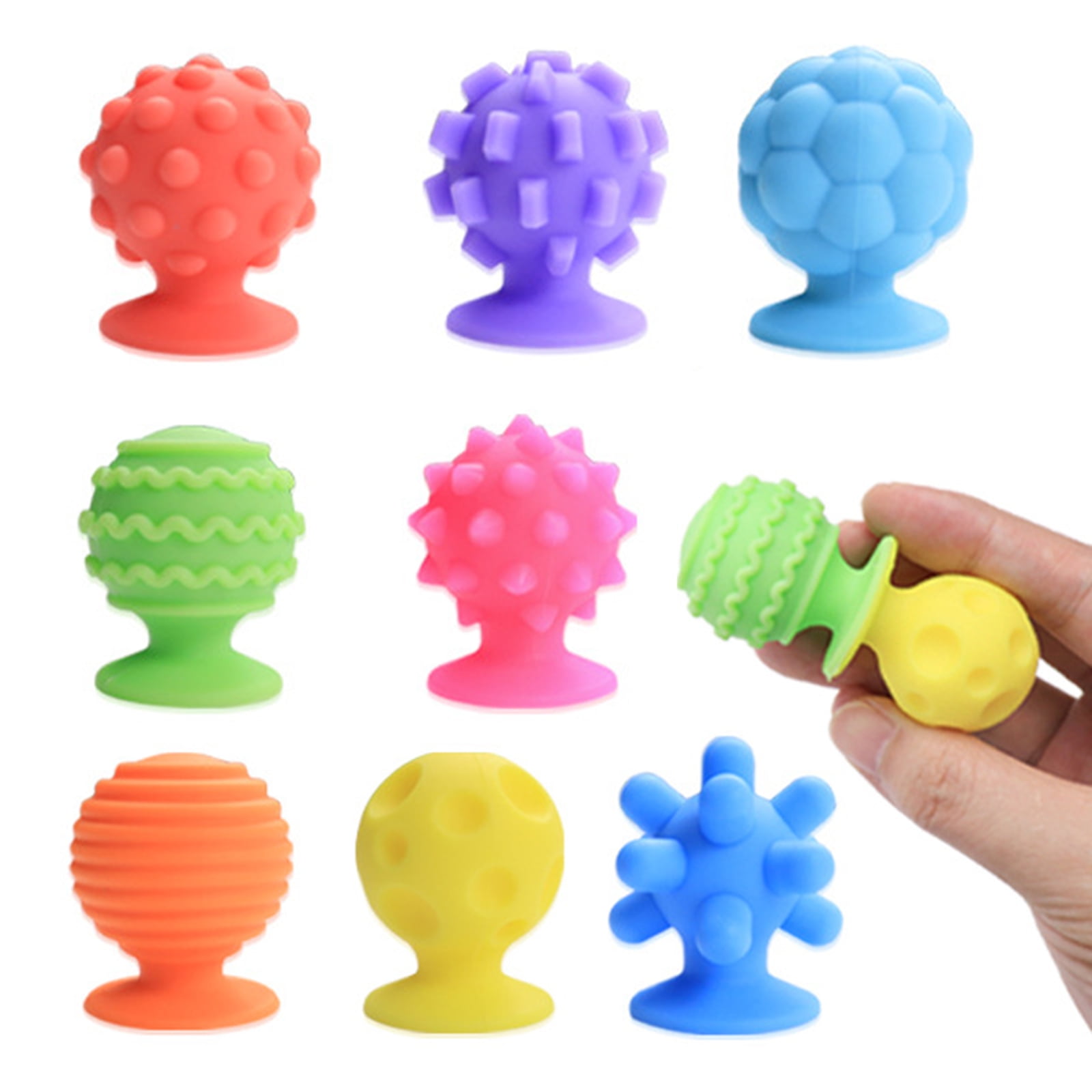Ausugar Sensory Fidget Toys Kids Adults: 6/8 Pack Textured Suction Toys ...