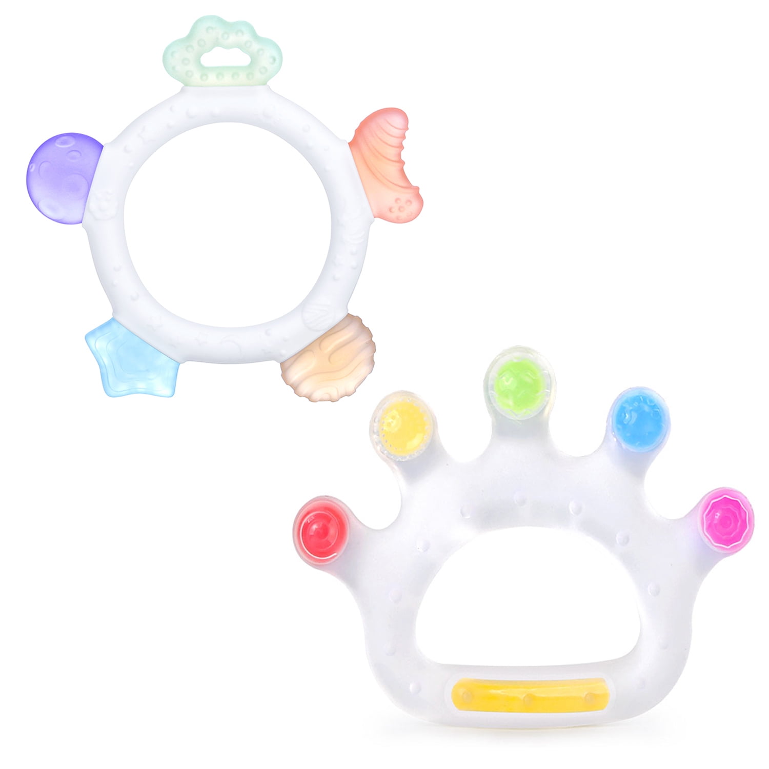 Ausugar Silicone Baby Teether Toy for Infants 3+ Months, BPA Free Soft ...