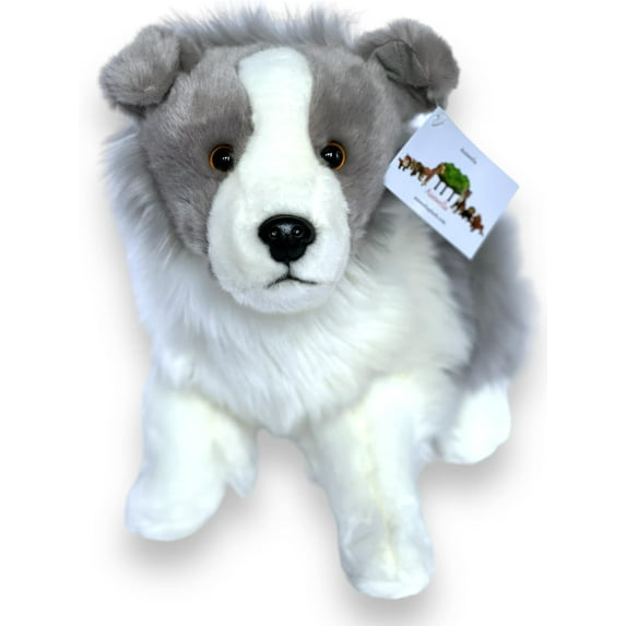 Auswella Grey Coated Border Collie Plush Animal- Stuffed Animal ...