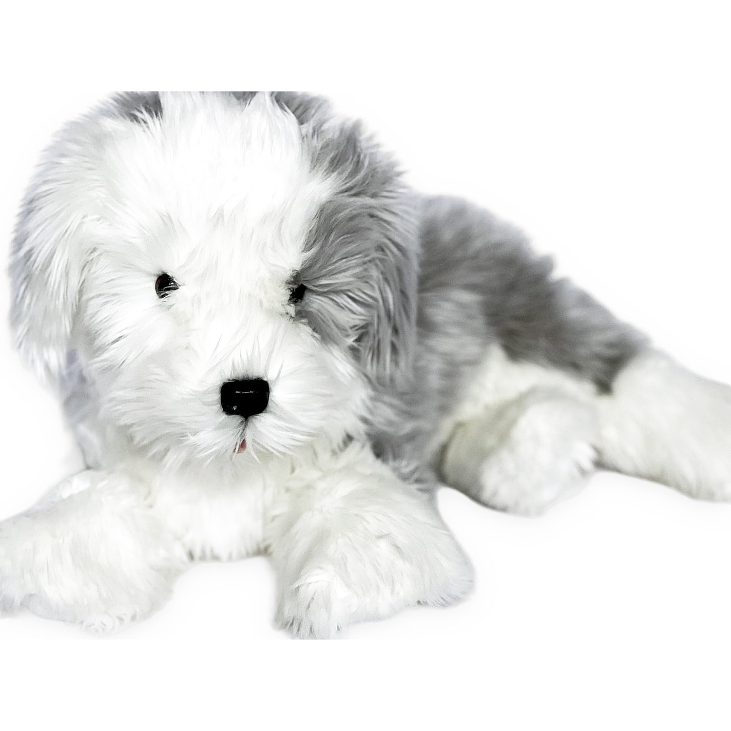 "Auswella 30"" Plush Old English Sheepdog Stuffed Animal in Grey and ...