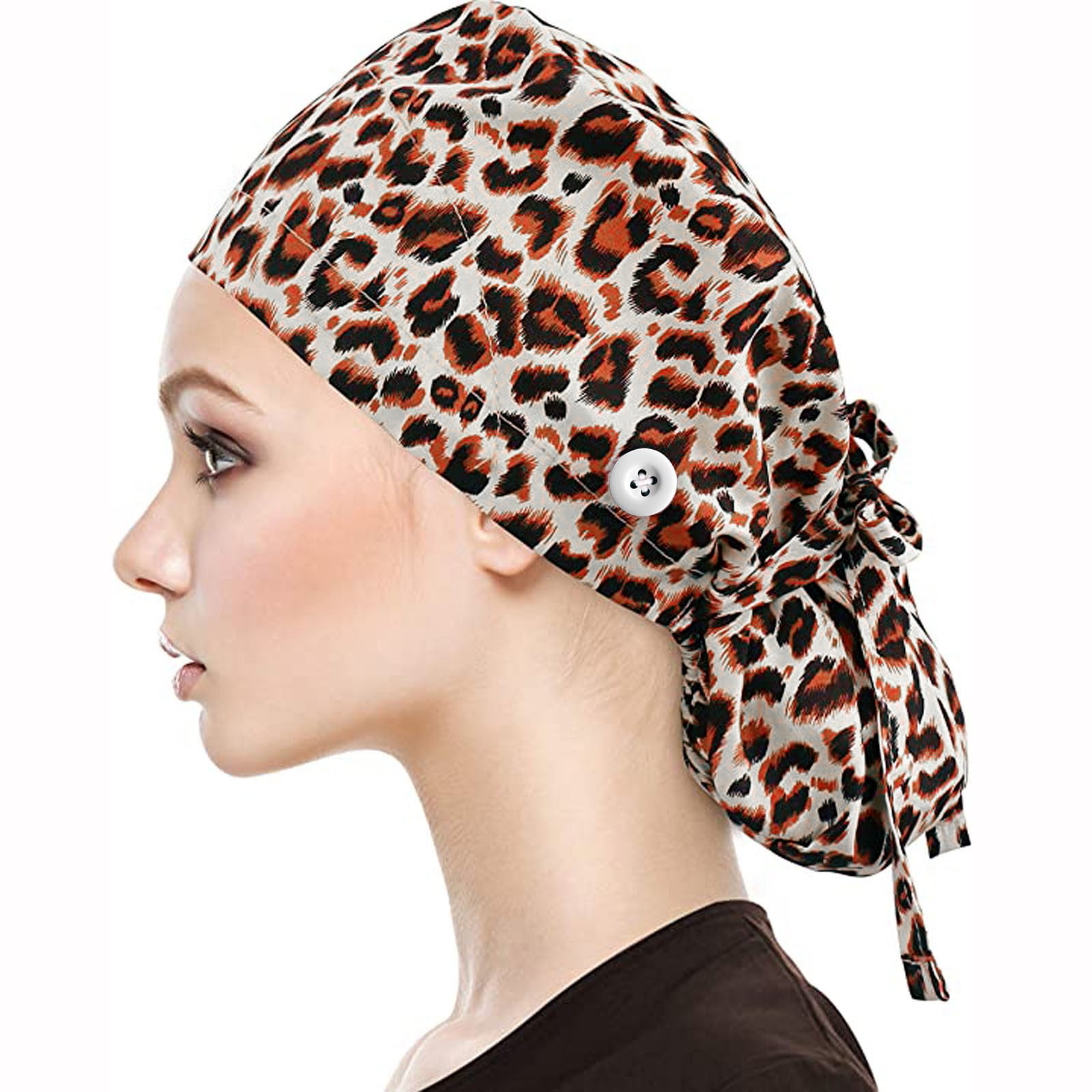 Ausyst Cowgirl Hat Classic Scrub Cap With Buttons Bouffant Hat With ...