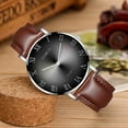 Ausyst Men's Watch Fashion Luxury Faux Leather Mens Quartz Analog ...