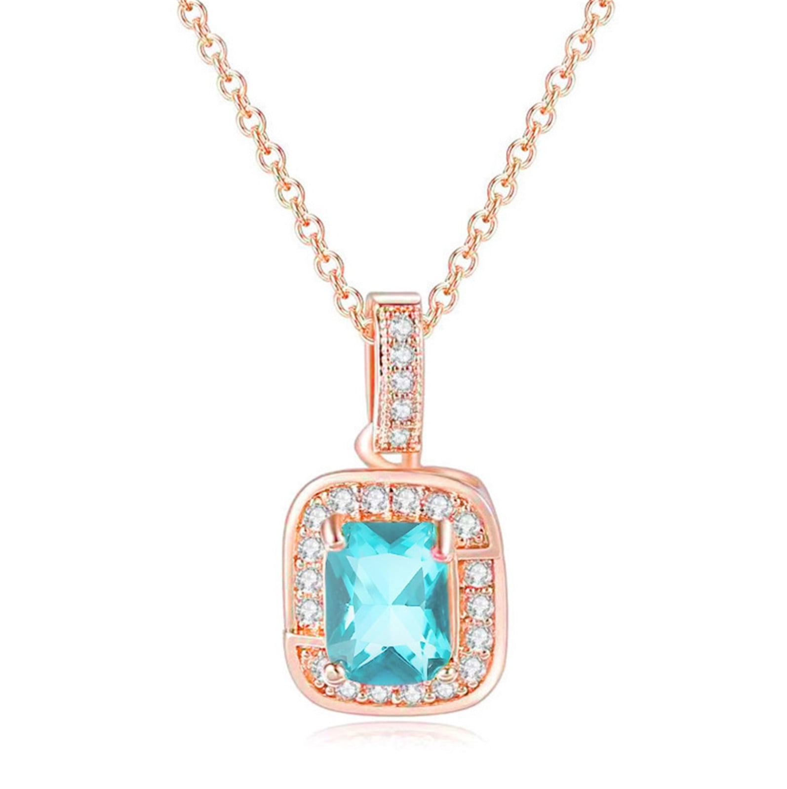 Ausyst Necklaces for Women Multicolor Necklace Color Zircon Single Full ...