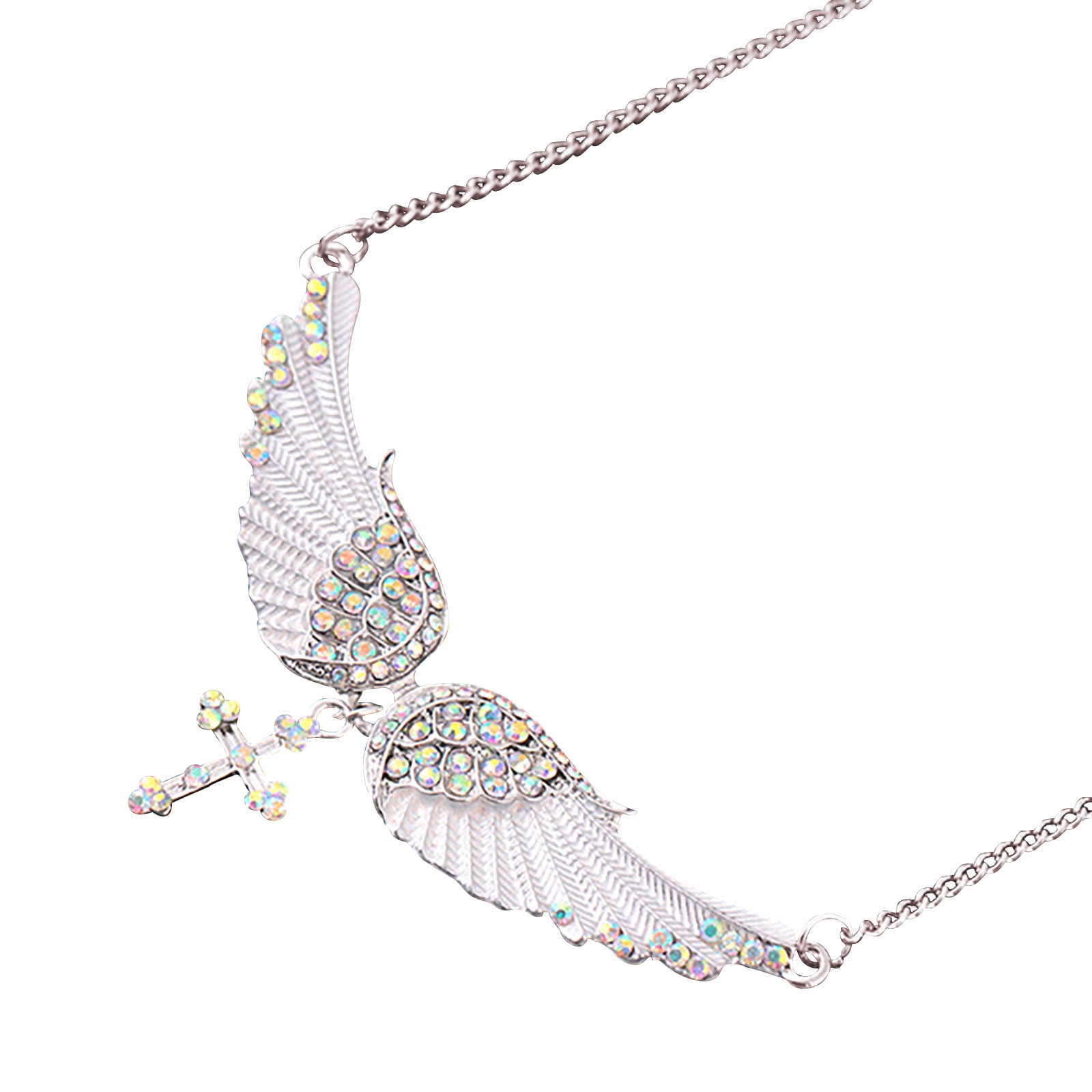Ausyst Necklaces for Women Angel Wing Pendant Necklace Diamond Wing ...