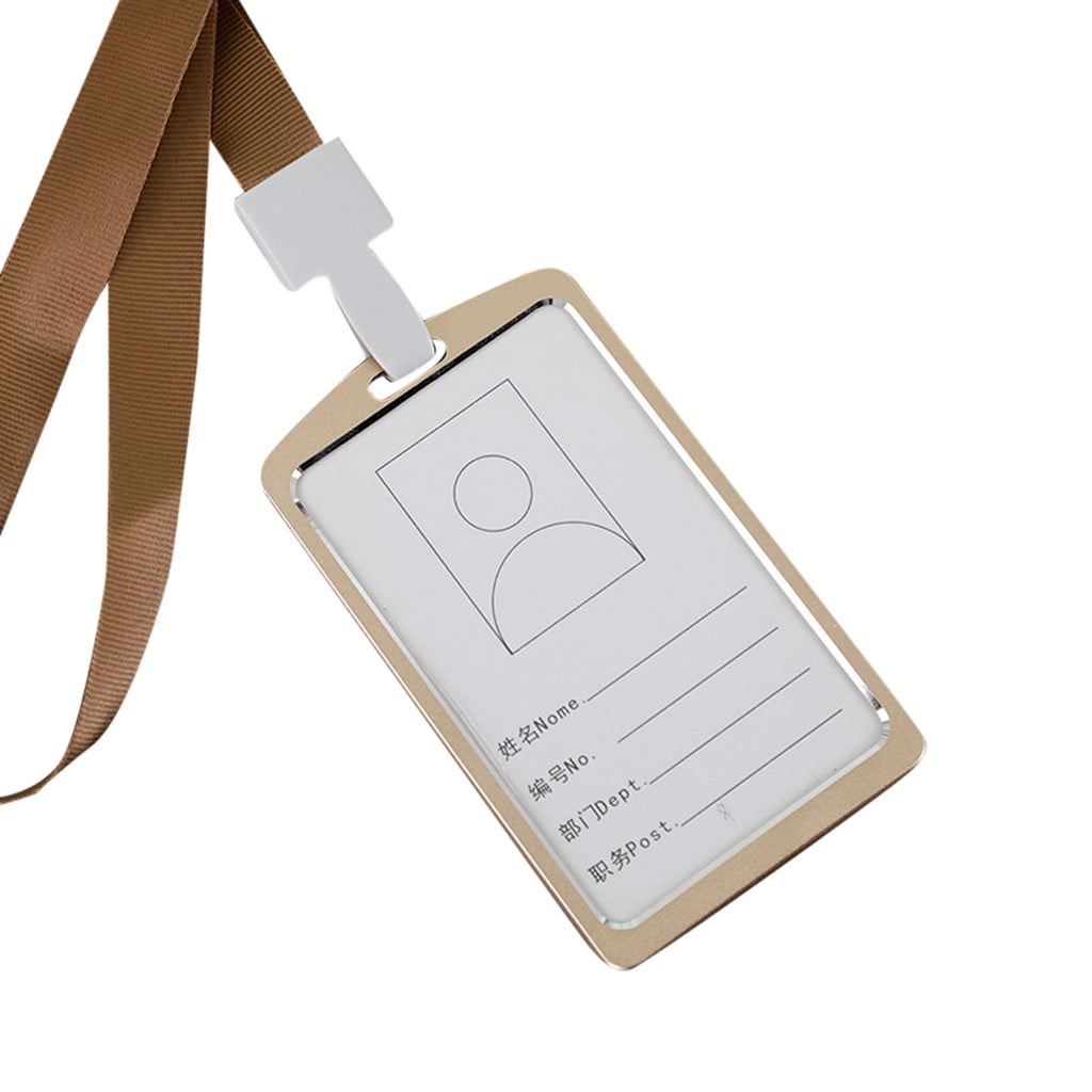 Ausyst Office Supplies 2023 Aluminum Vertical ID Card Badge Holder ...
