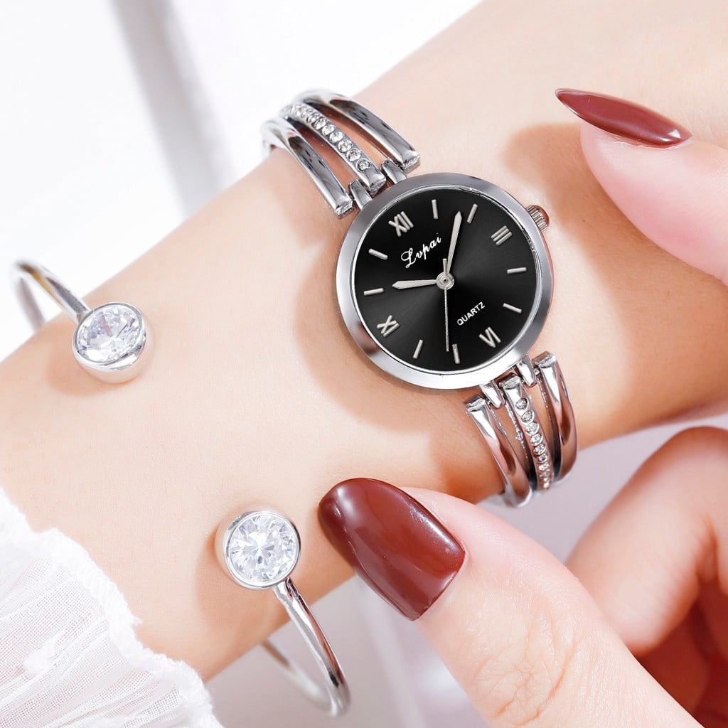 Ausyst Watch for Women Fashion Star Inlaid Rhinestone Stainless Steel ...