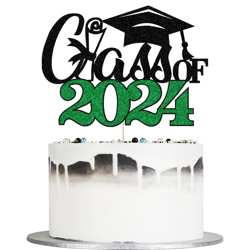 Auteby Glitter Congrats SCH4 Grad Cake Topper, Class of 2024 Cake ...