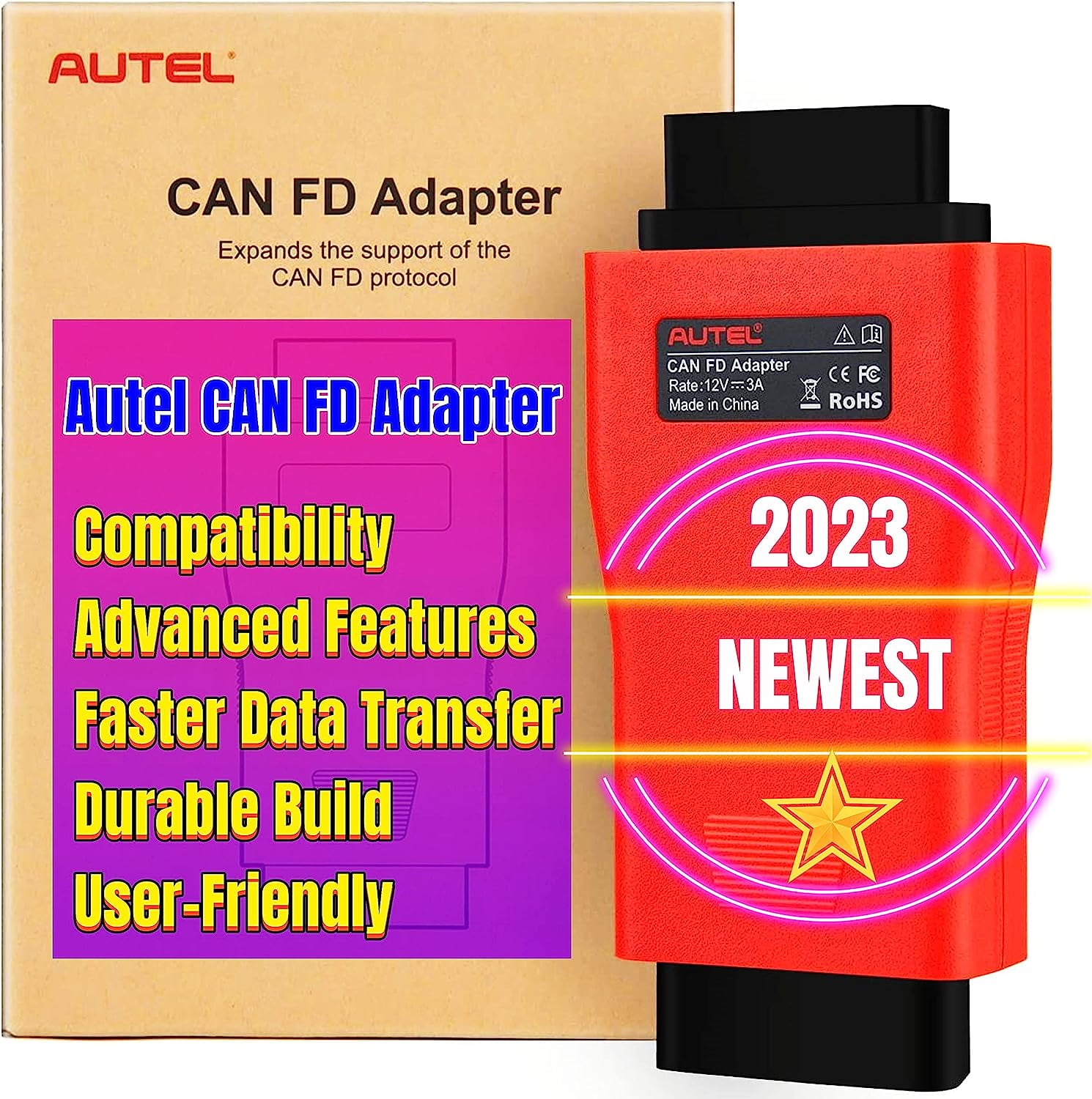 Autel CAN FD Adapter Compatible with Autel MX808 MS906 IM608 Ultra etc ...