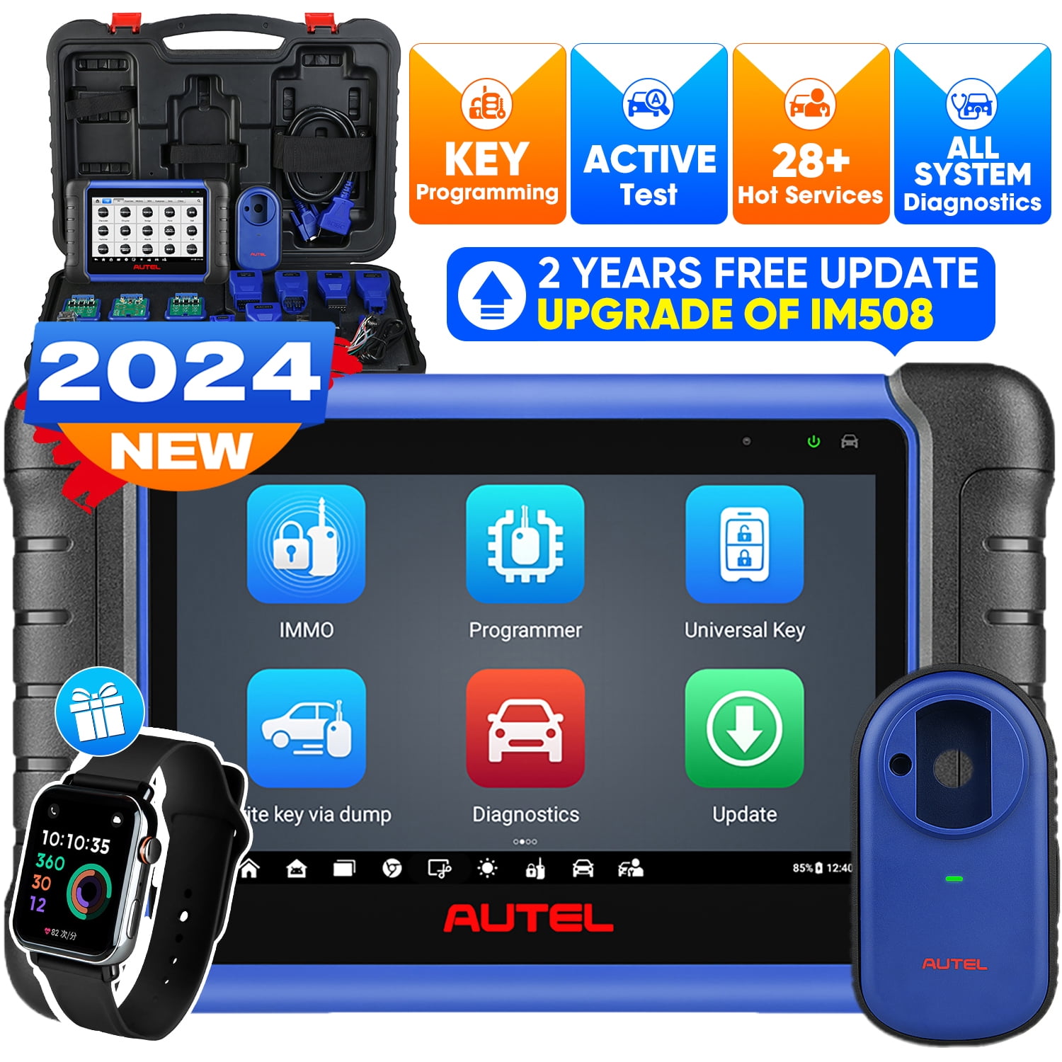 Autel MaxiIM IM508S & 2-Year Update, 2024 Key Fob Programming Tool 40 ...