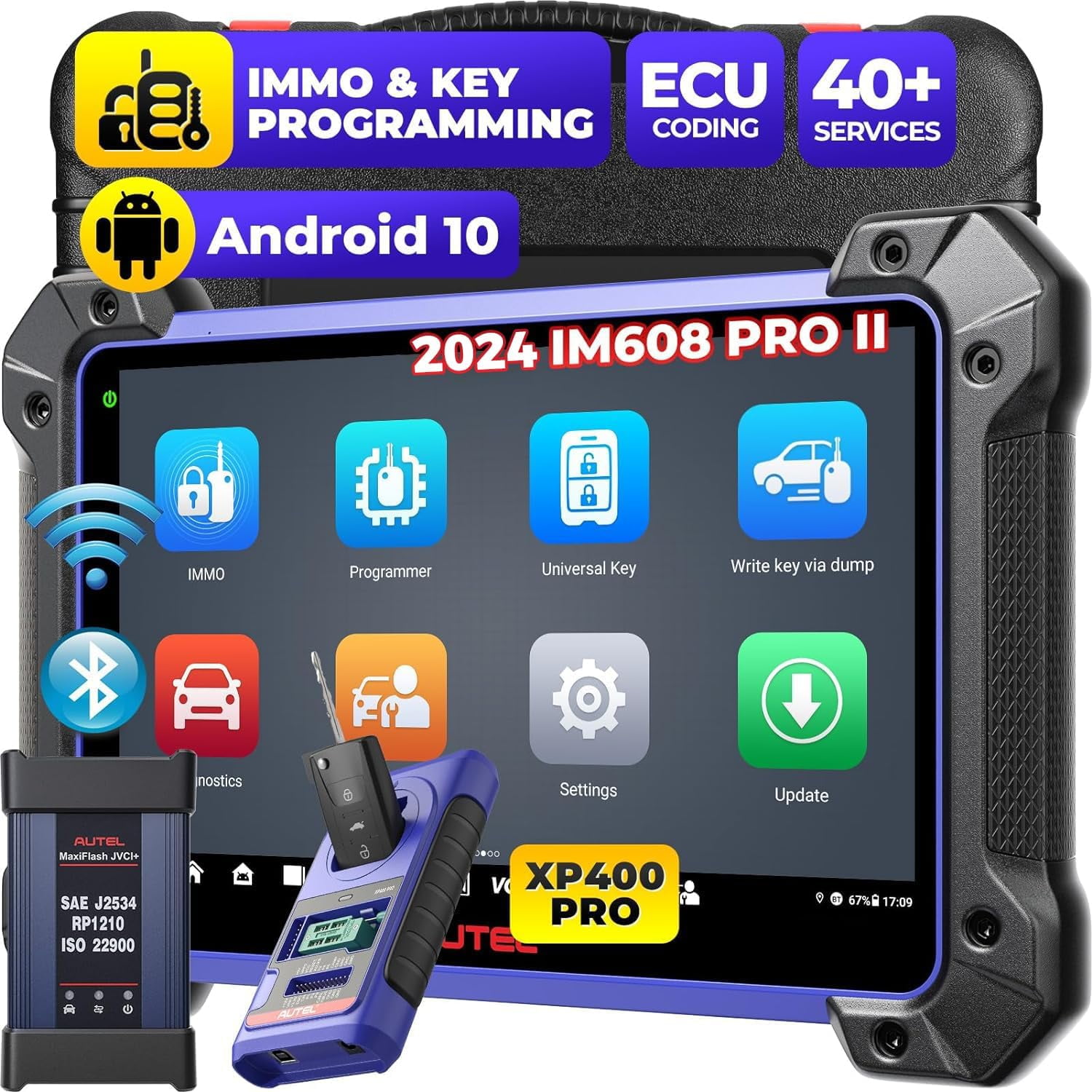 Autel MaxiIM IM608 PRO II Car Diagnostic Scan Tool w/ XP400 PRO 40 ...
